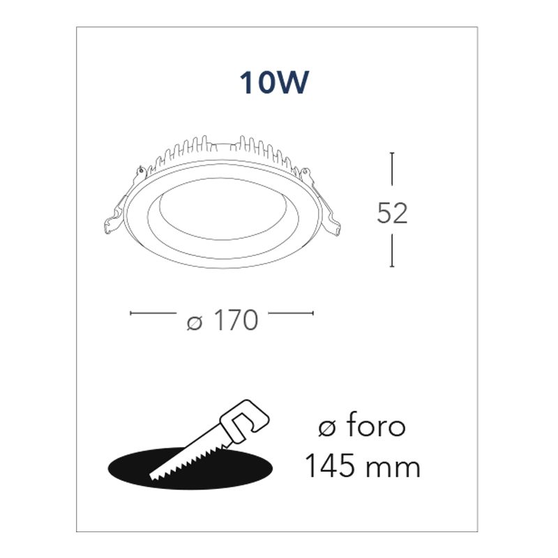 intec fan europe inc-lyra-10c 10f faretto incasso led 10w disegno ...