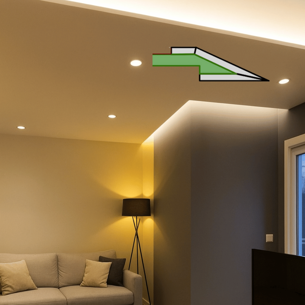 Cartongesso preassemblato Profilo veletta zero in gesso rivestito AL160