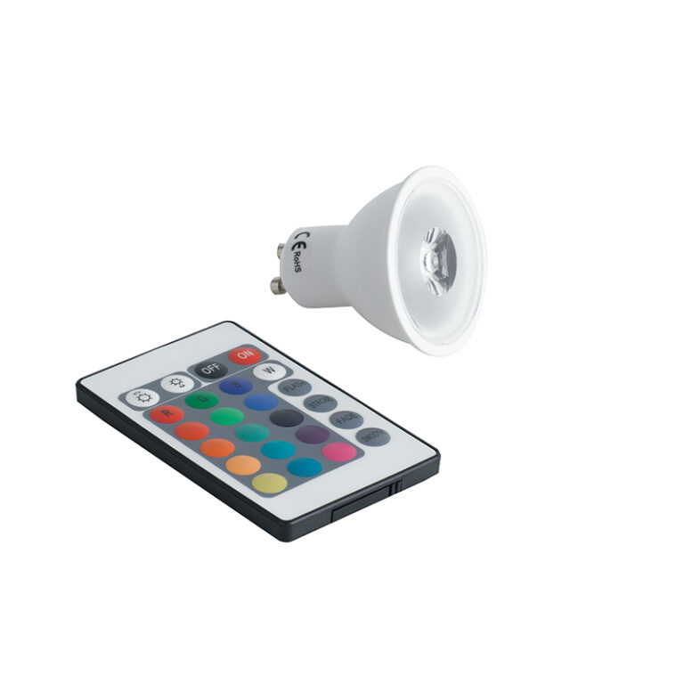 Faretto GU10 RGB + Bianco naturale 4w con telecomando dimmerabile – de Sanctis Light Design ...