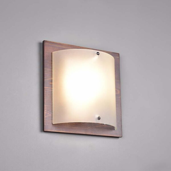 Applique Led quadrato Pali in legno e vetro E27 – Trio Lighting | Luceled